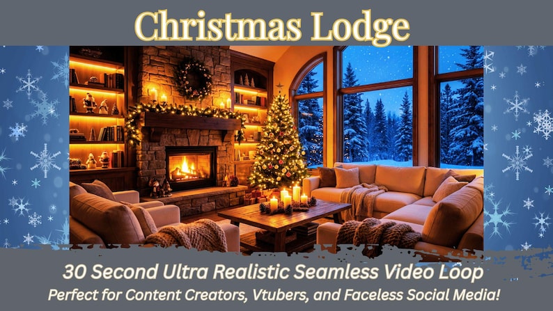 Christmas Lodge Ambience Background Video | 1080p 30s Seamless Loop - Etsy