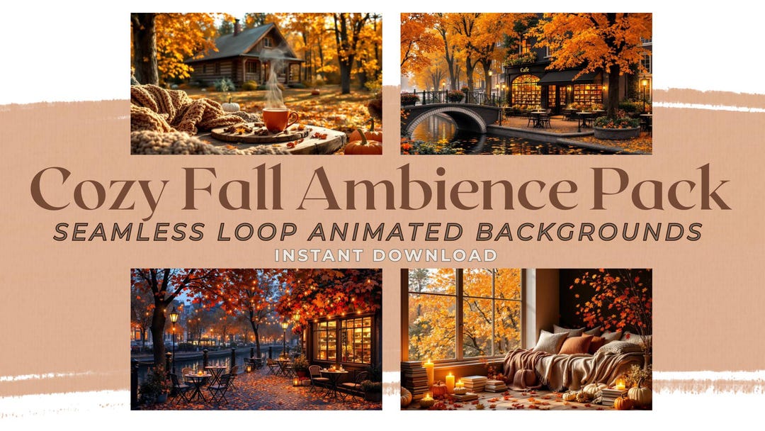 Fall Background Ambience Video Loops | Cozy Autumn Scenes (digital ...