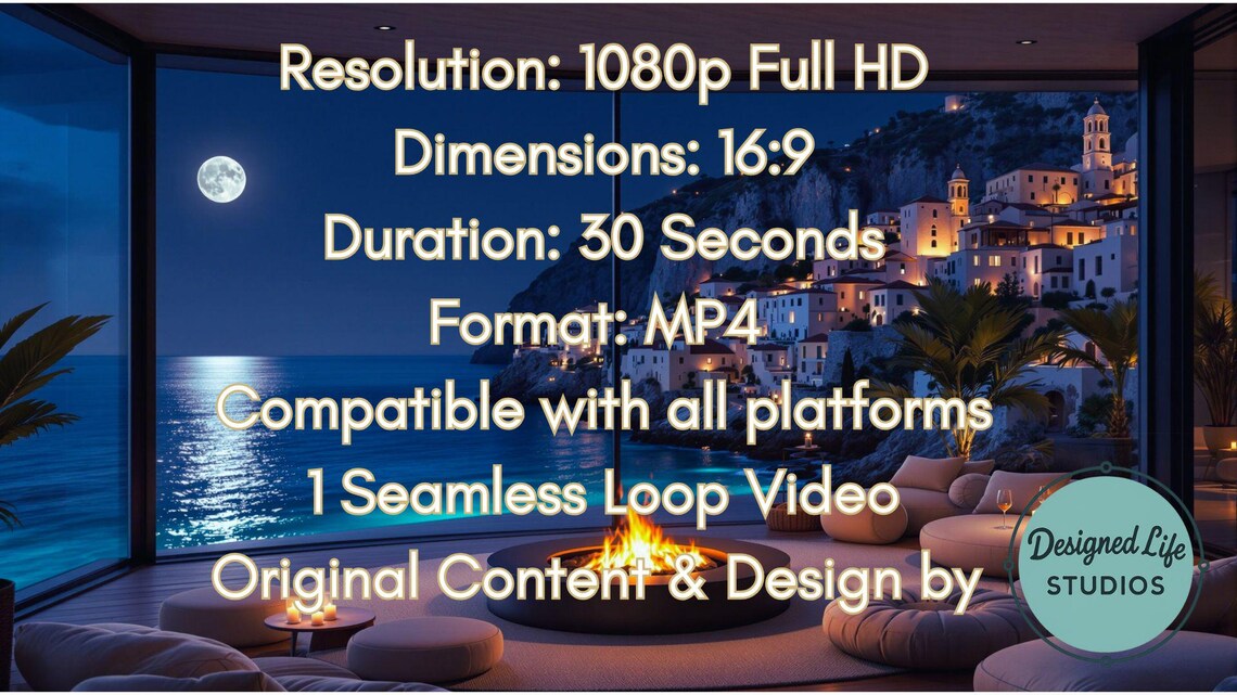Oceanfront Luxury Villa Ambience Background Video | 1080p 30s Seamless ...