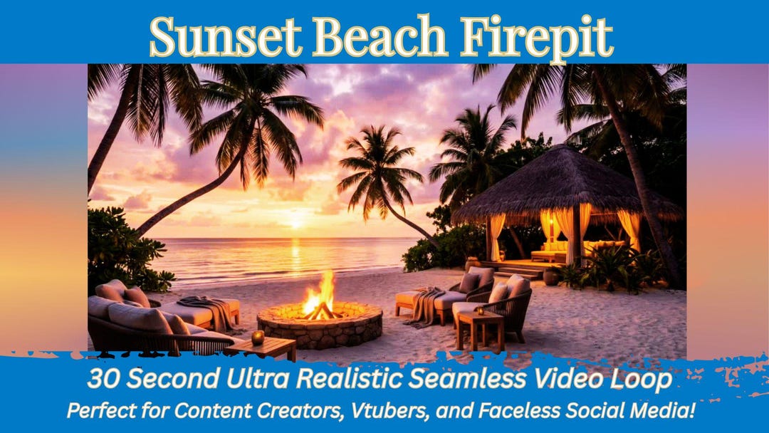 Sunset Beach Firepit Ambience Background Video | Luxury Beach Fire Pit ...