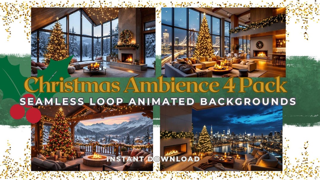Christmas Ambience Video Loops 1080p Full HD| Cozy Holiday Scenes ...
