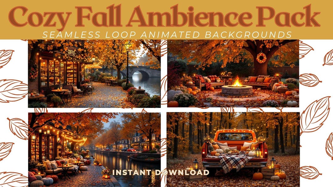 Fall Ambience Video Loops | Cozy Autumn Scenes 1080 Full Hd(digital ...