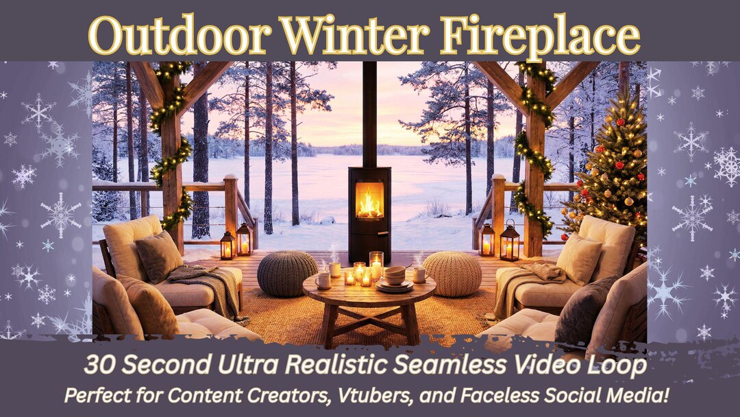 Outdoor Winter Fireplace Ambience Background Video | 1080p 30s Seamless ...