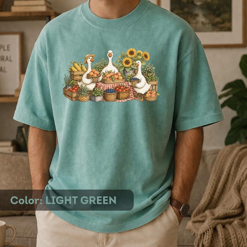 Farm Market Goose Shirt, Cottagecore Harvest Goose Tee, Comfort Colors ...