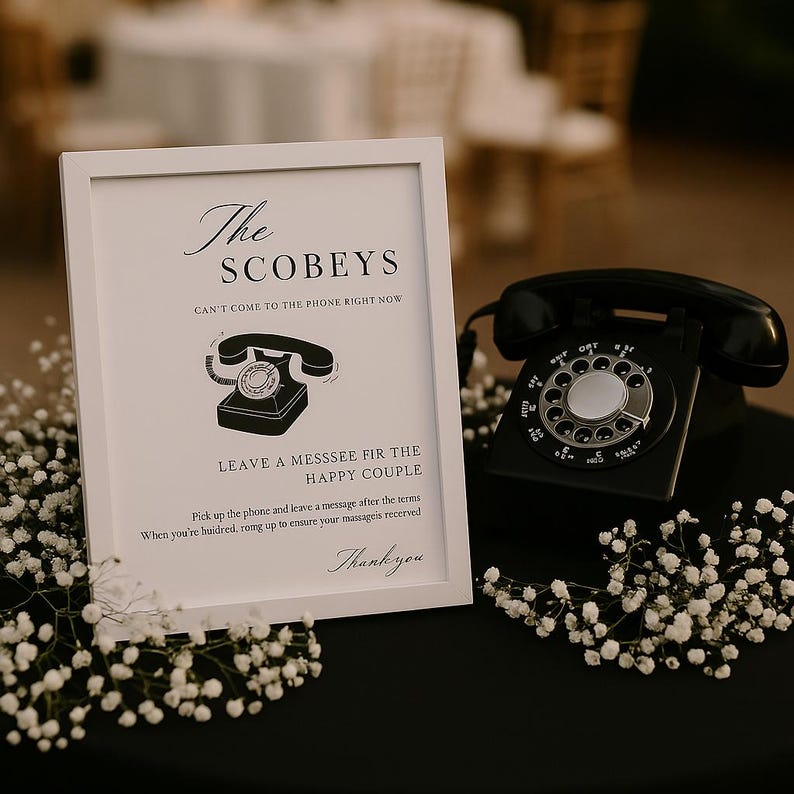Retro Phone Guest Book Sign: Wedding Reception Decor (PDF & JPEG) - Etsy