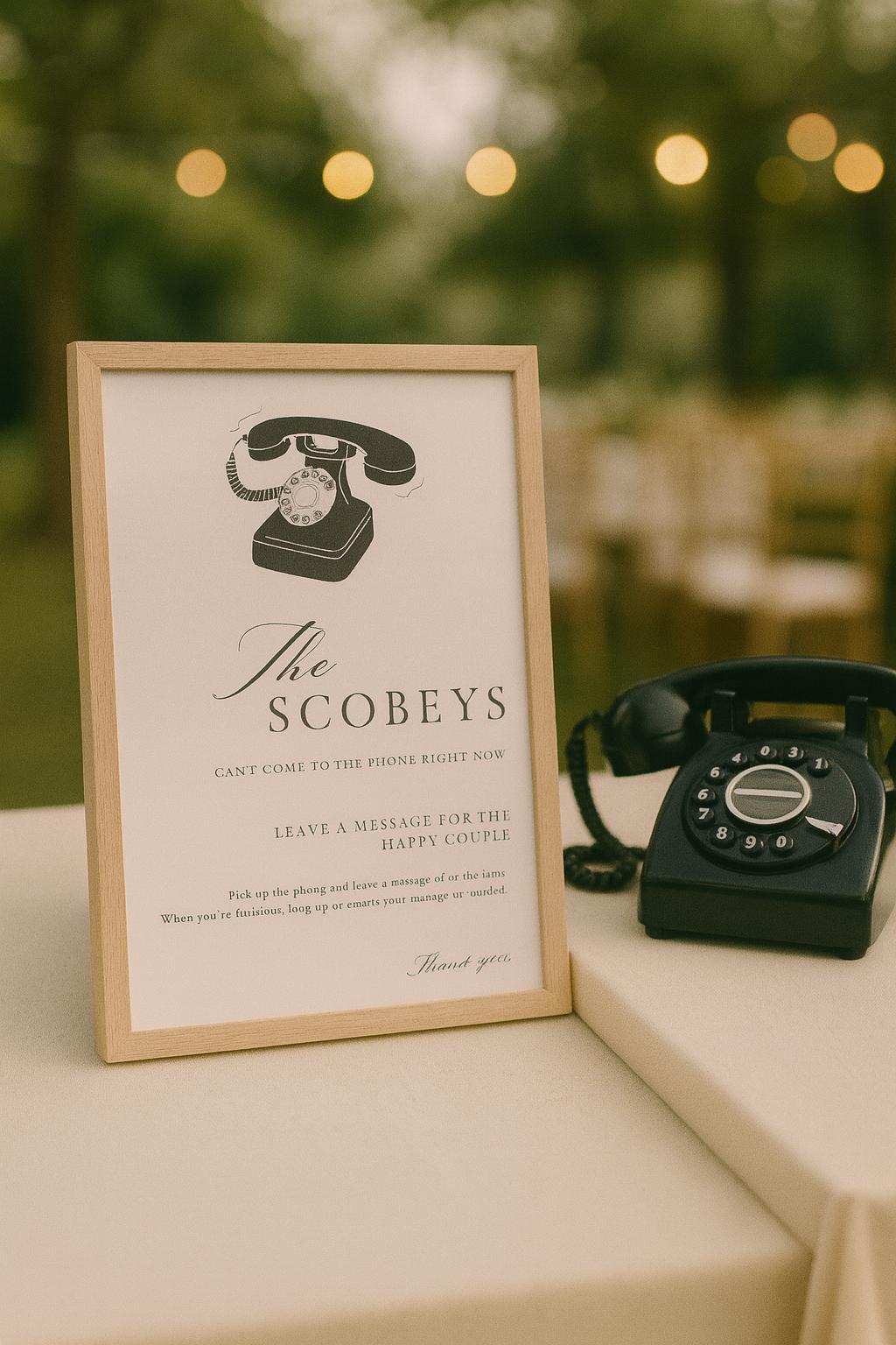 Retro Phone Guest Book Sign: Wedding Reception Decor (PDF & JPEG) - Etsy