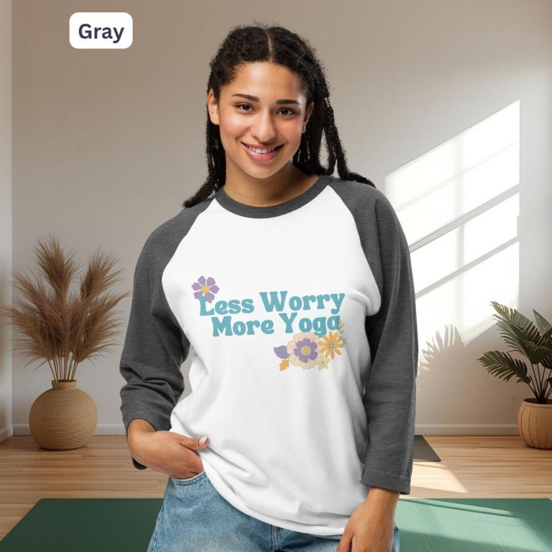 Retro Yoga Tee, Hippie Yoga Shirt Less Worry More Yoga Vintage Inspired ...