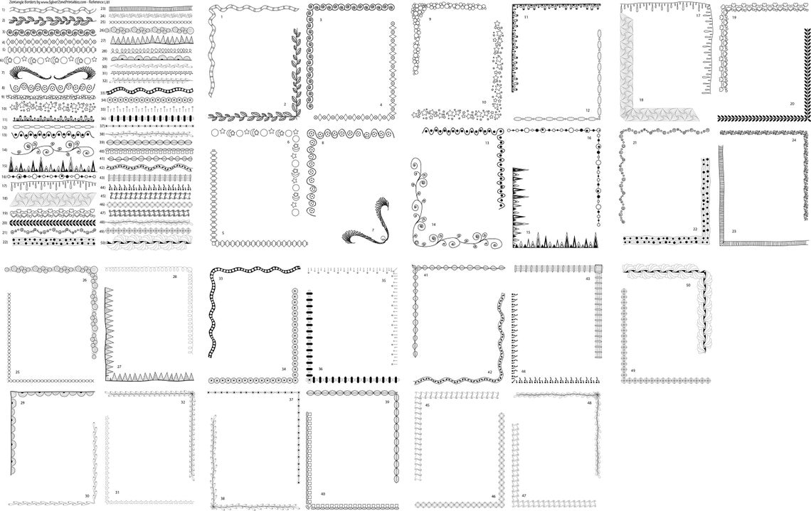 50 Stunning Zentangle Inspired Borders to Add a Little Flair - Etsy