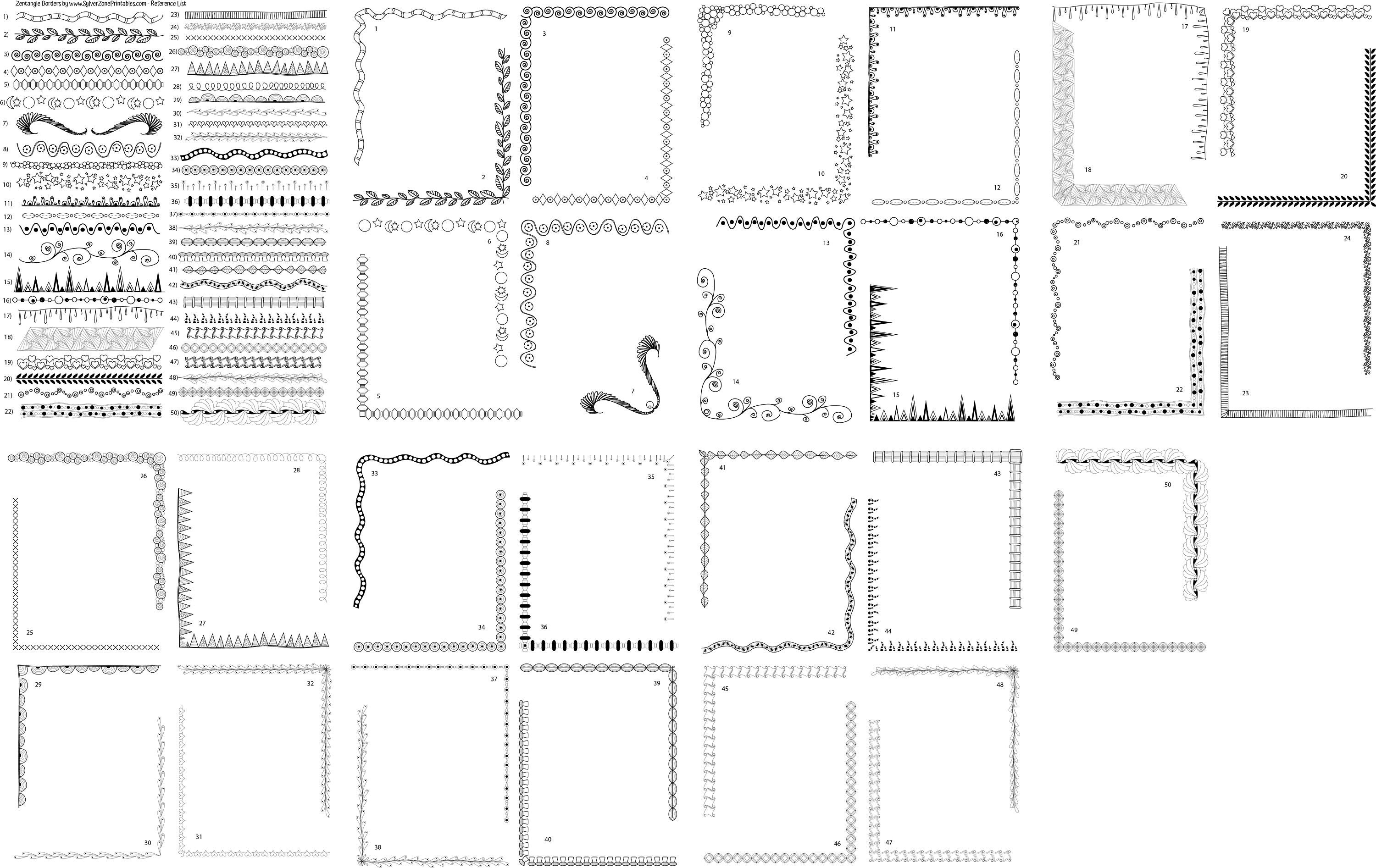 50 Stunning Zentangle Inspired Borders to Add a Little Flair to Your ...