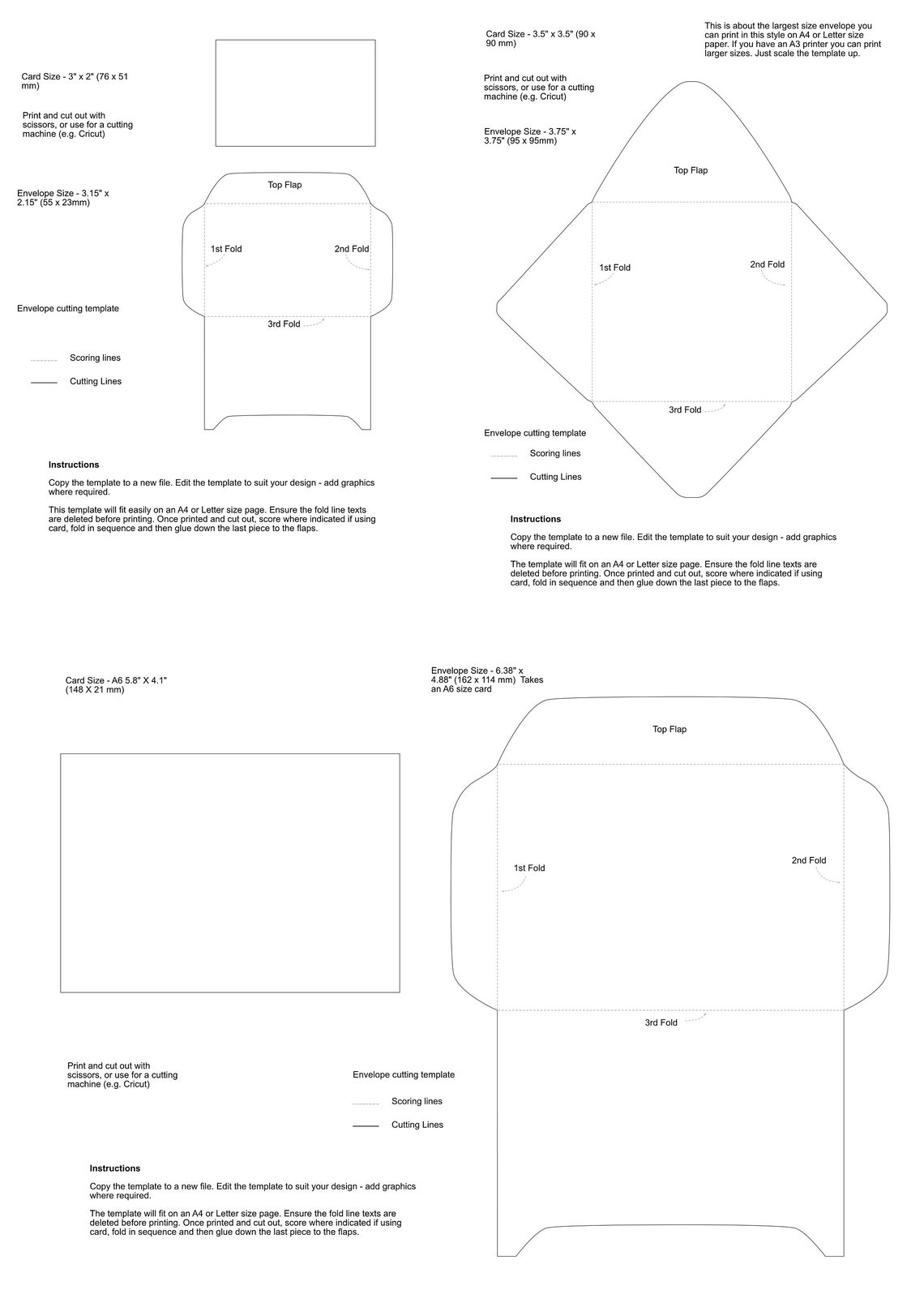 Design Your Own Envelopes With This Instant Digital Download Template ...