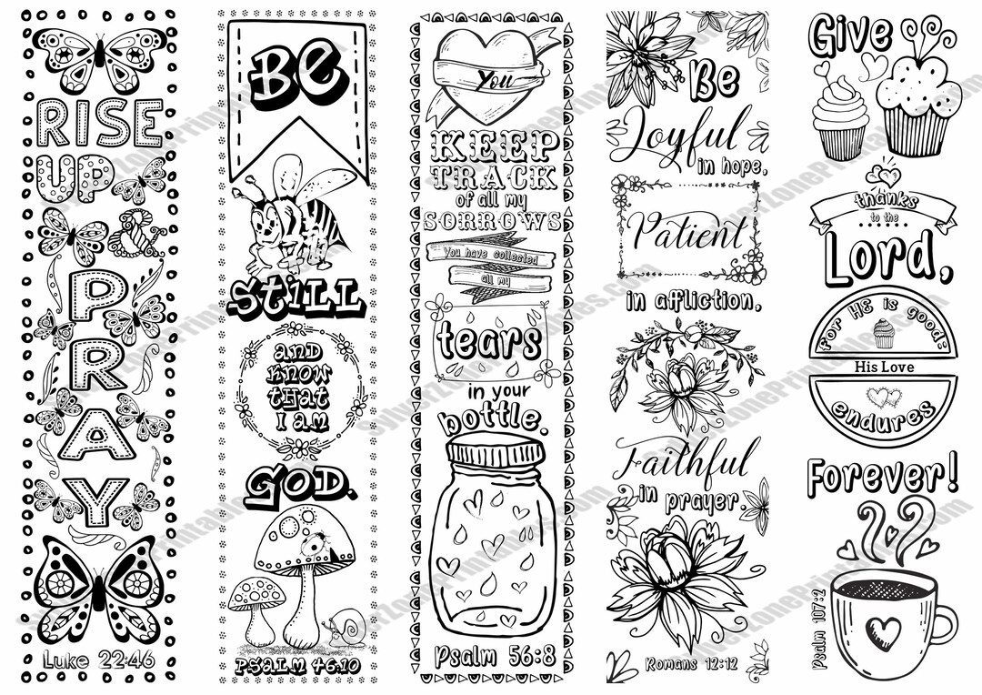 Five - Faith-based Bible Quote Bookmarks for Instant Download and ...