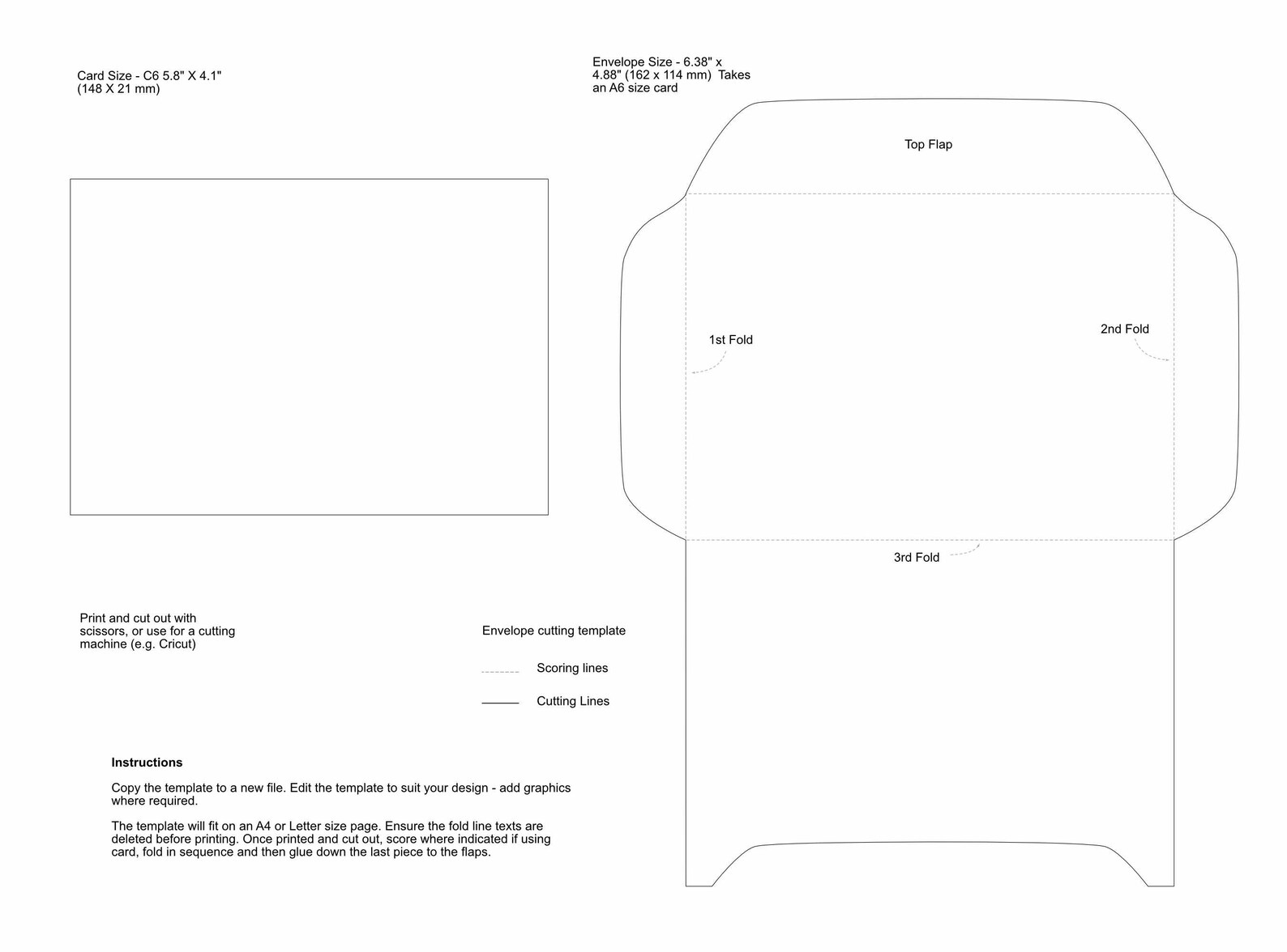 Design Your Own Envelopes With This Instant Digital Download Template ...