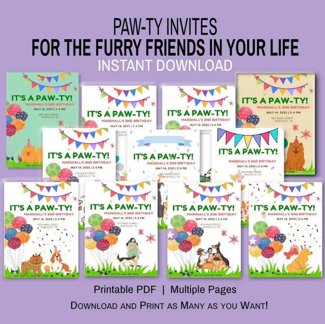 It's PAW-TY Time Invites for Fun Times With Your Favourite Furry ...