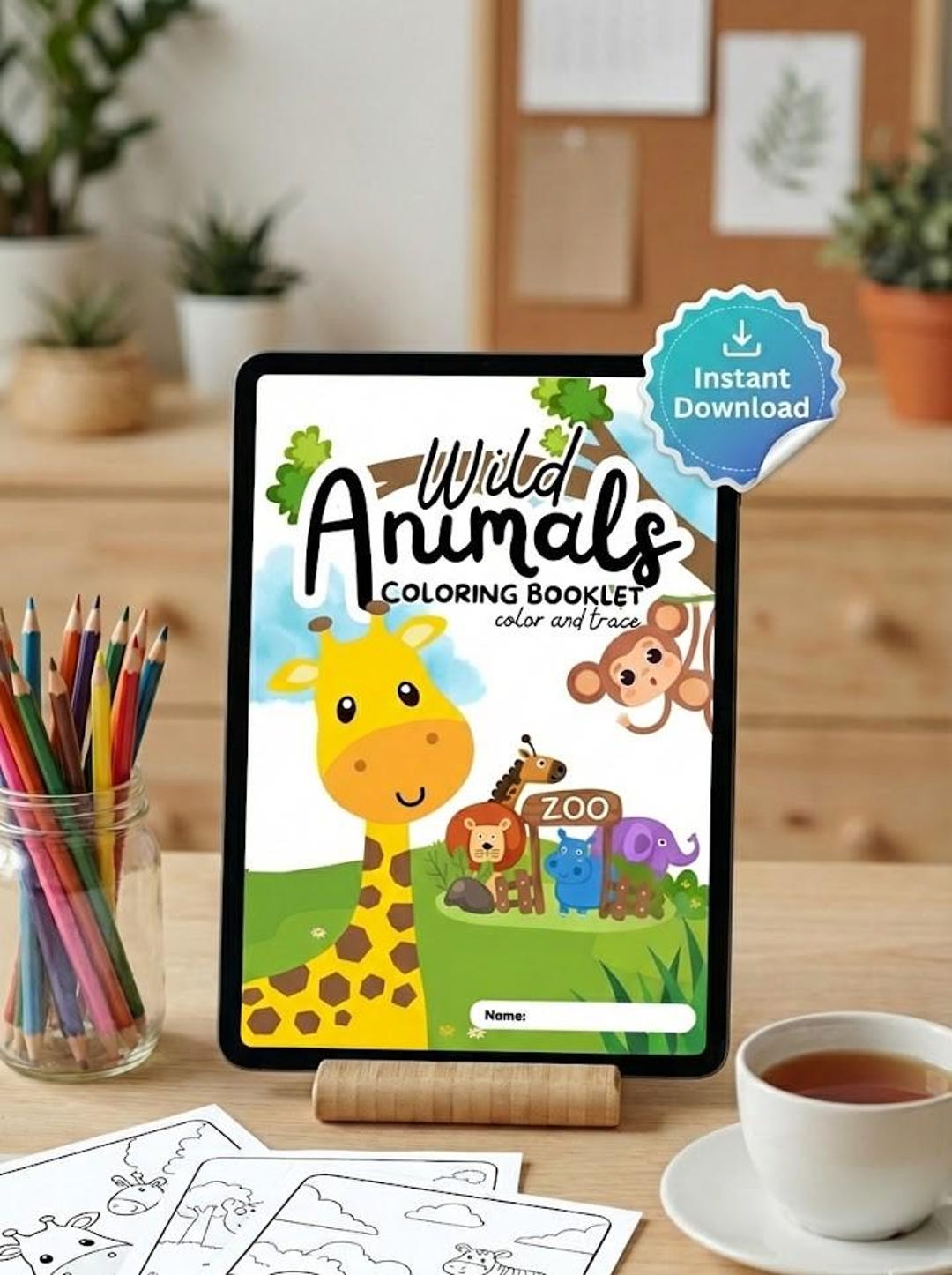 Wild Animals Coloring Book for Kids | Printable Animal Coloring Pages ...