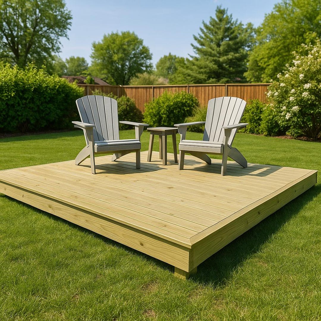 DIY Easy 12'x12" Free Standing Deck Plans Easy to Follow! - Etsy