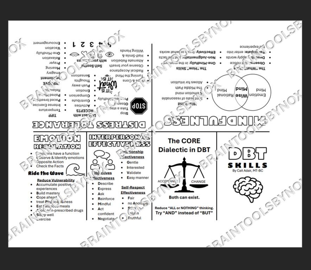 DBT Skills Cheat Sheet Pocket Zine - Etsy