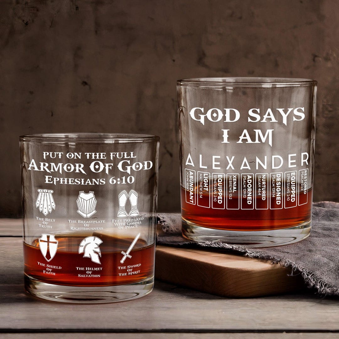 Custom Put on the Full Armor of God Whiskey Glass, Personalized ...