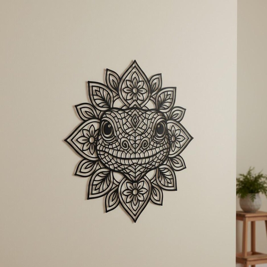 Lizard Mandala Head Design: Laser Cut, Print, Engrave (digital Download ...