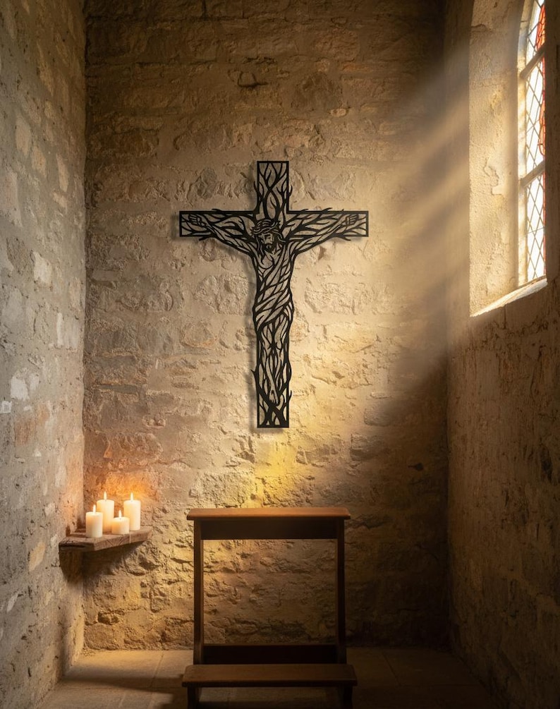 Jesus Crucifix Wall Art Svg Dxf Png Pdf Ai Skp Laser Cut Christian ...