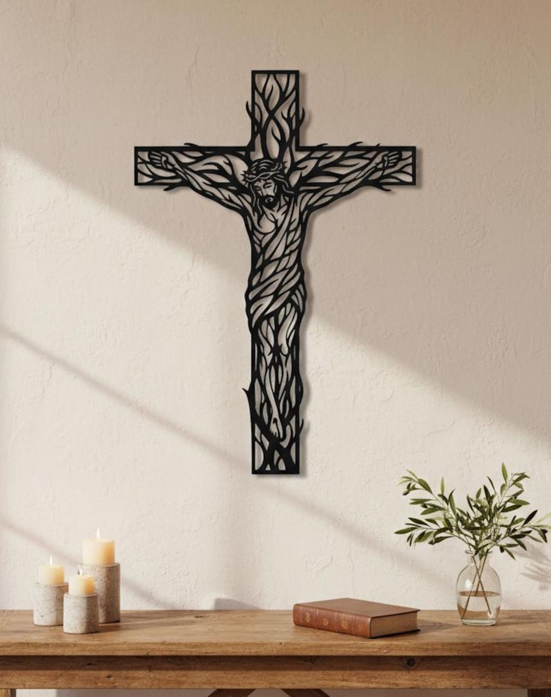 Jesus Crucifix Wall Art Svg Dxf Png Pdf Ai Skp Laser Cut Christian ...
