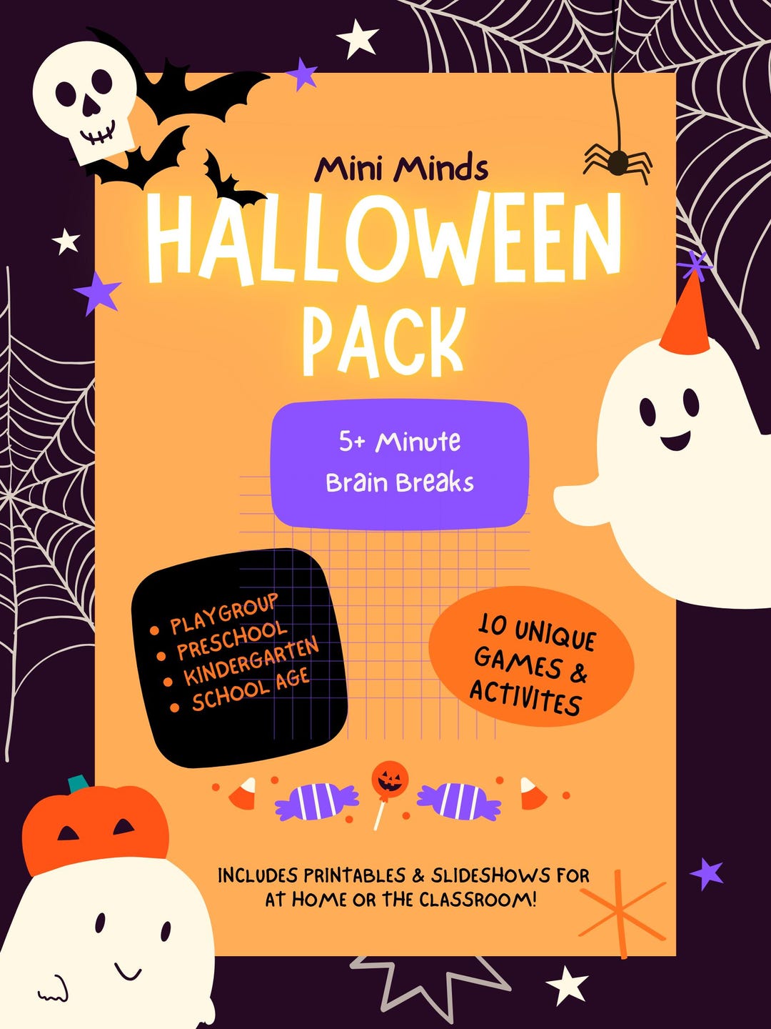 10 Printable Halloween Classroom Games: Brain Breaks, Kids Activities ...