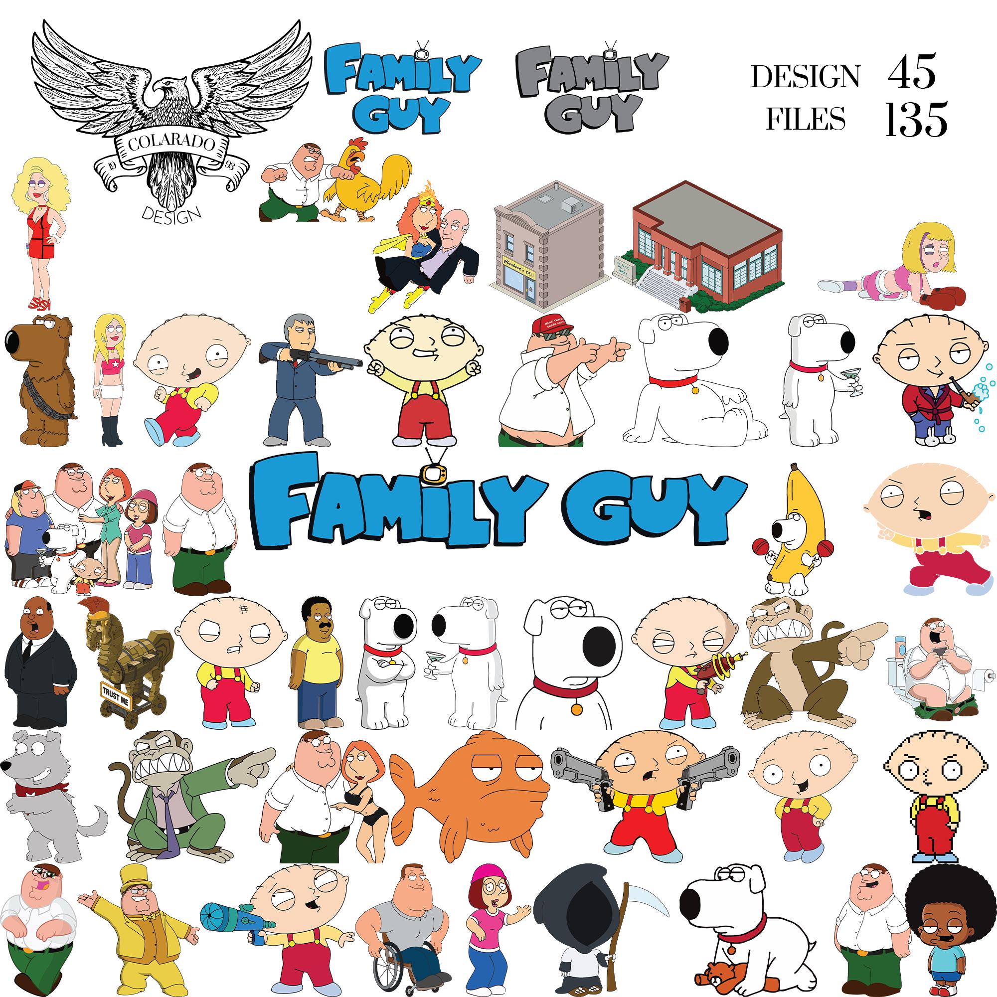 Family Guy Digital Chracters Svg-png-pdf for Kids Bundle Cricut ...