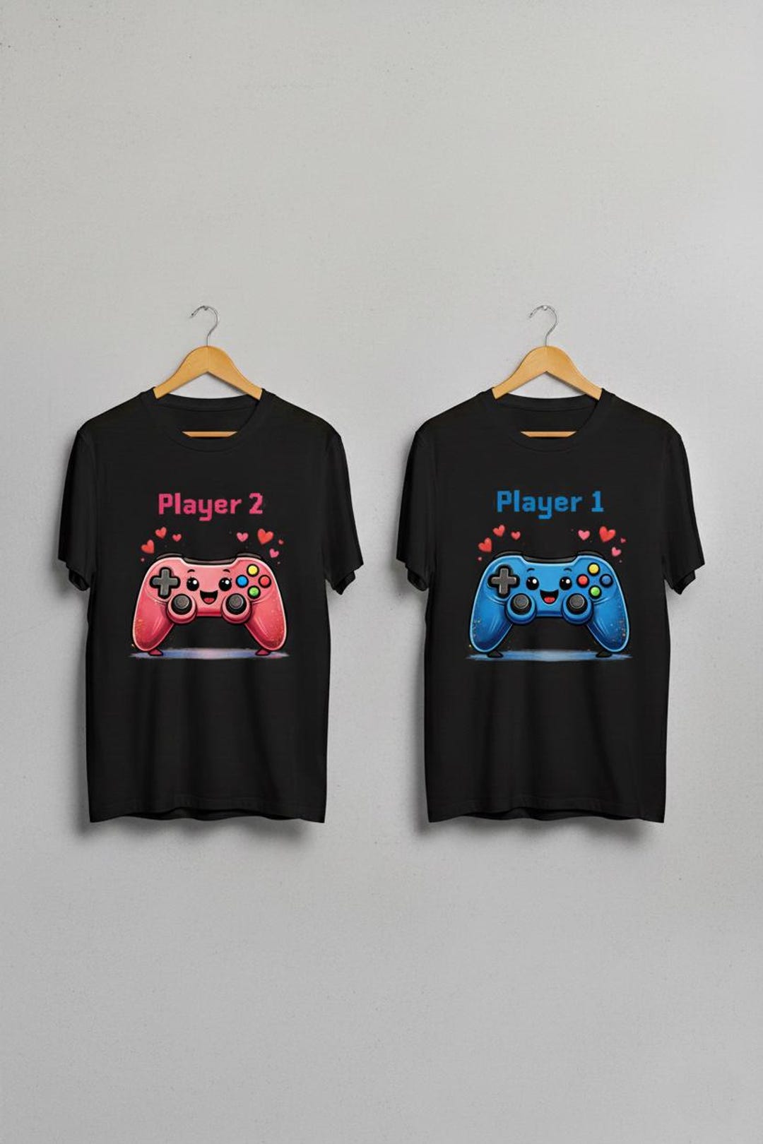 Gamer Couple Shirt PNG, Player 1 Player 2 Matching Design, Valentine ...