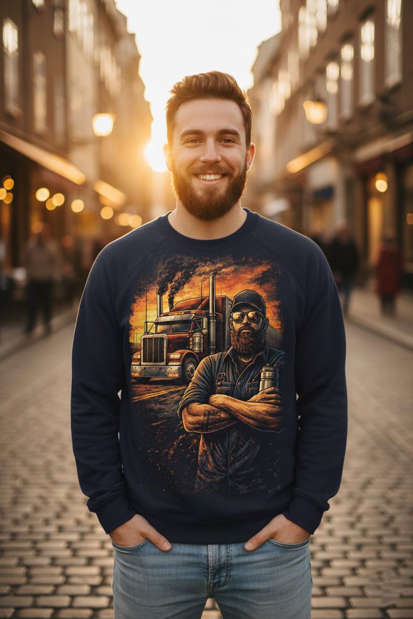 Trucker Art Graphic, American Trucker Sweatshirt Design (PNG) - Etsy