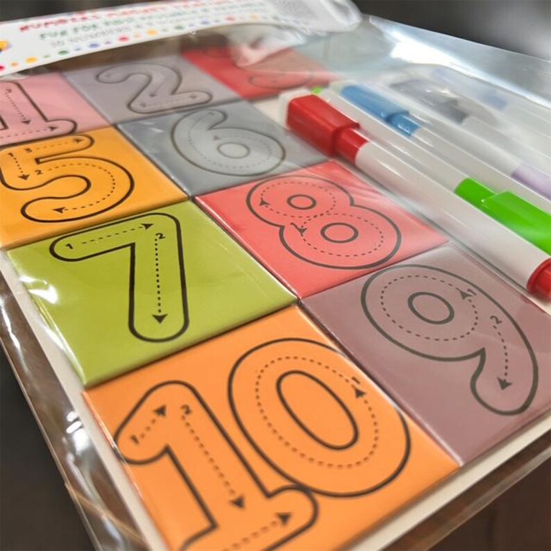 Number Tracing Kit for Kids: Reusable Learning Board Preschool Counting ...