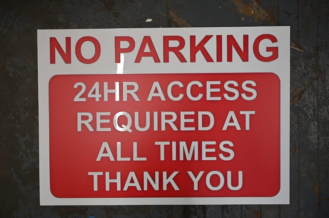 No Parking 24 Hour Access Sign A4 Size - Etsy Australia
