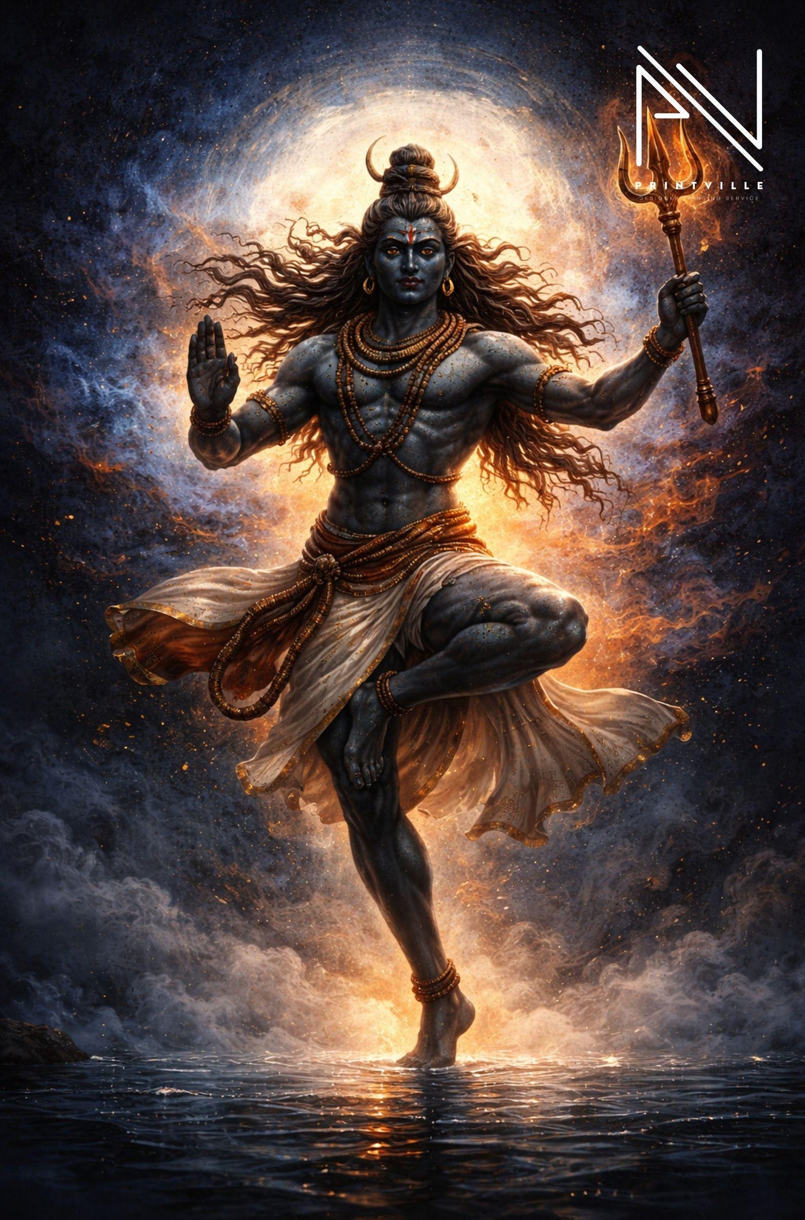 Cosmic Nataraja Shiva Wall Art | Dancing Lord Shiva Art | Mahadev ...