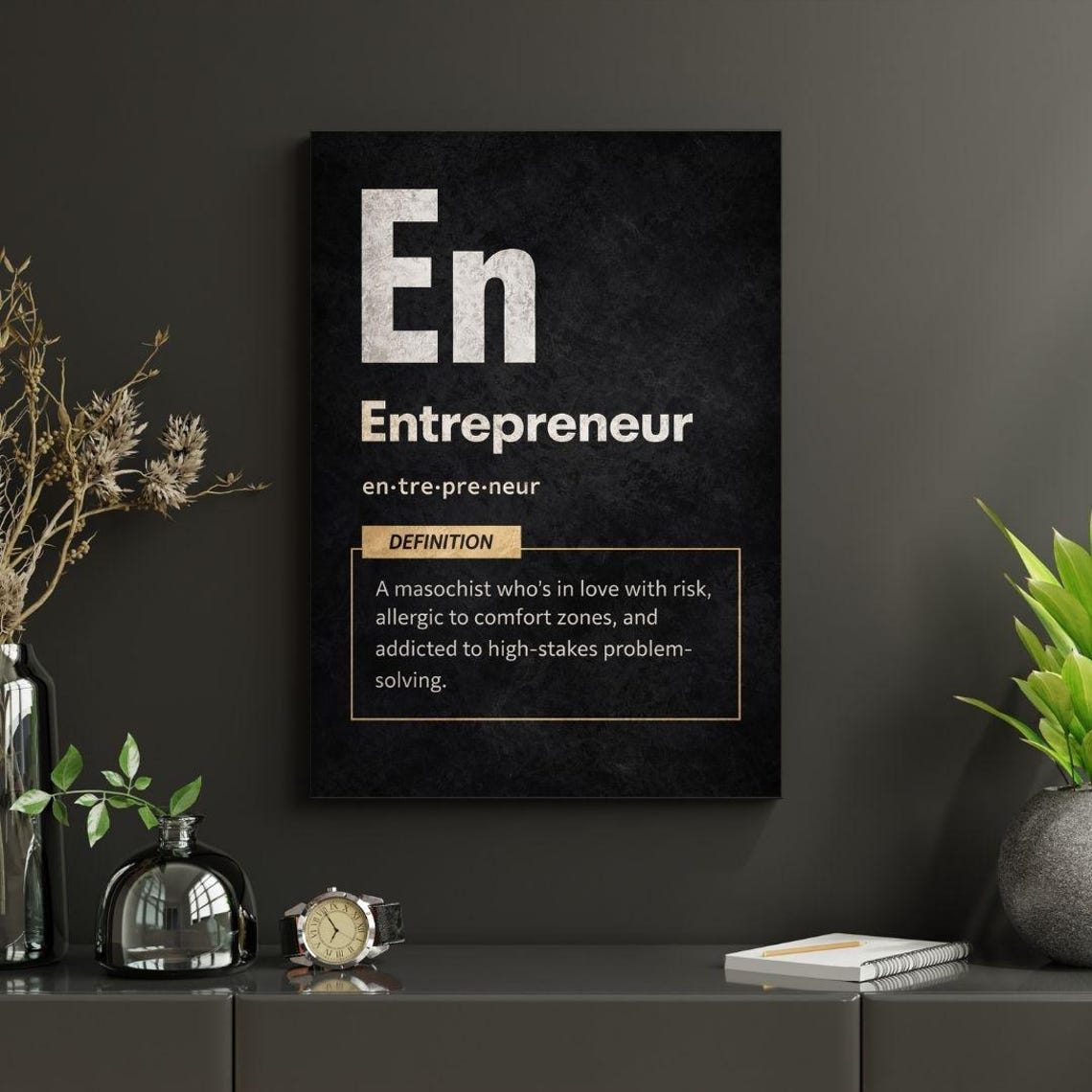 Entrepreneur Definition Wall Art, Funny Startup Quote Poster, Business ...
