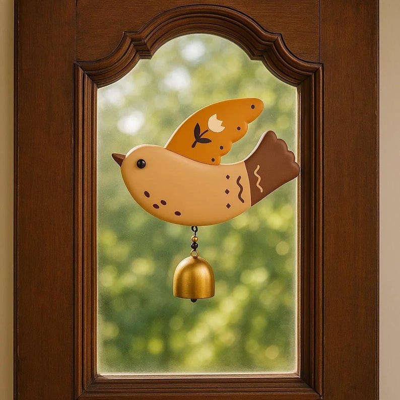 Bird Doorbell: Magnetic Wooden Decoration, Whimsical Entry Accent - Etsy