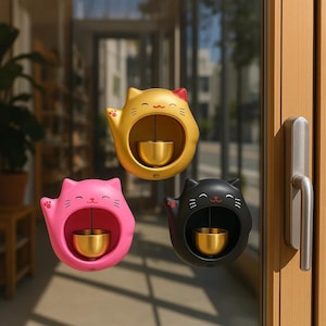 Resin Lucky Cat Doorbell: Handmade Magnetic Entryway Bell - Etsy