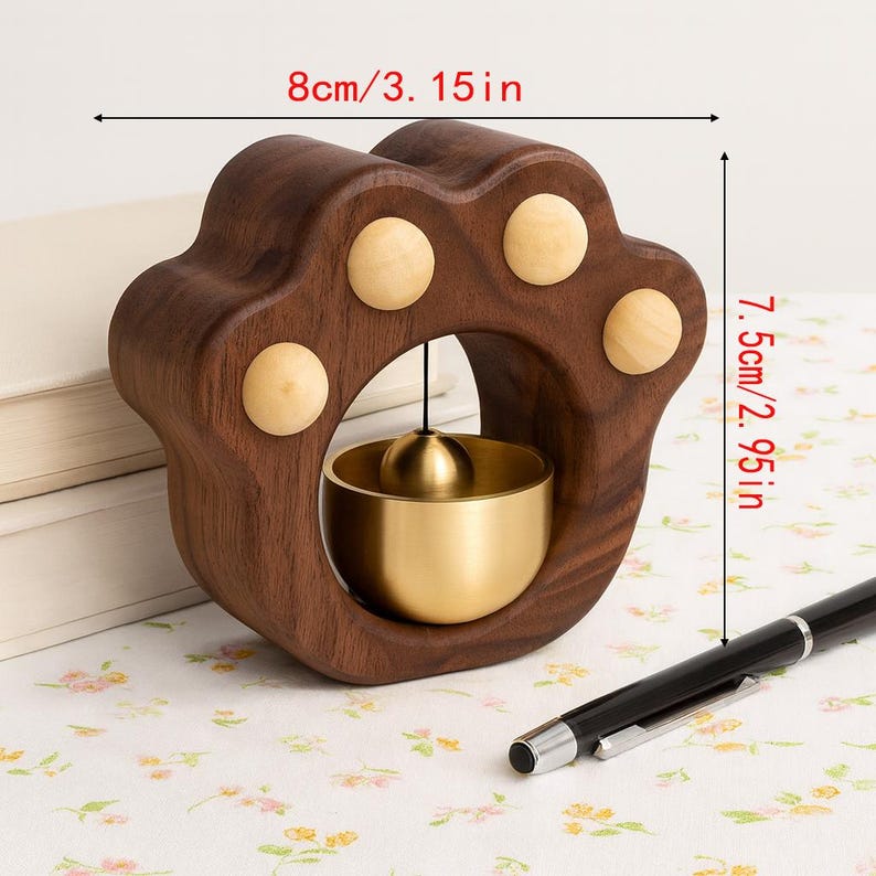 Handmade Walnut Cat Paw Doorbell: Magnetic Entry Bell - Etsy