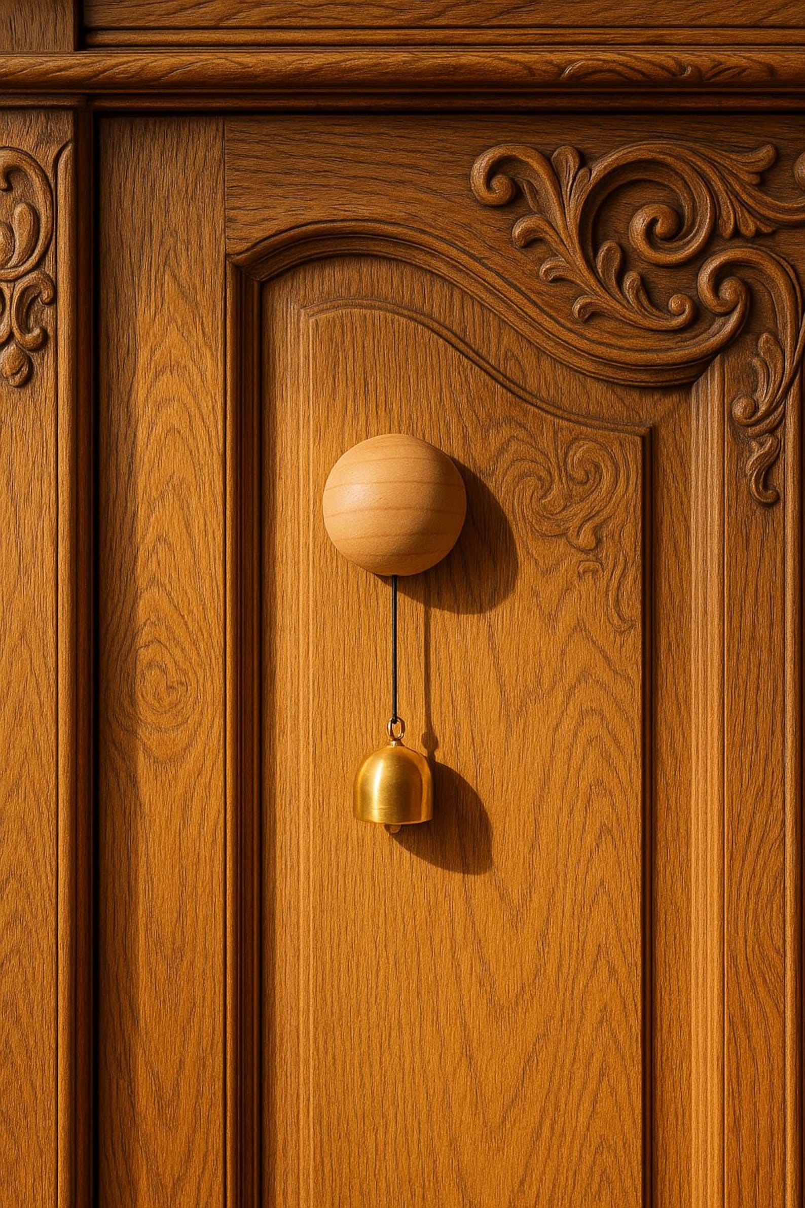 Handmade Round Ball Doorbell: Magnetic Entry Chime, Rustic Home Decor ...