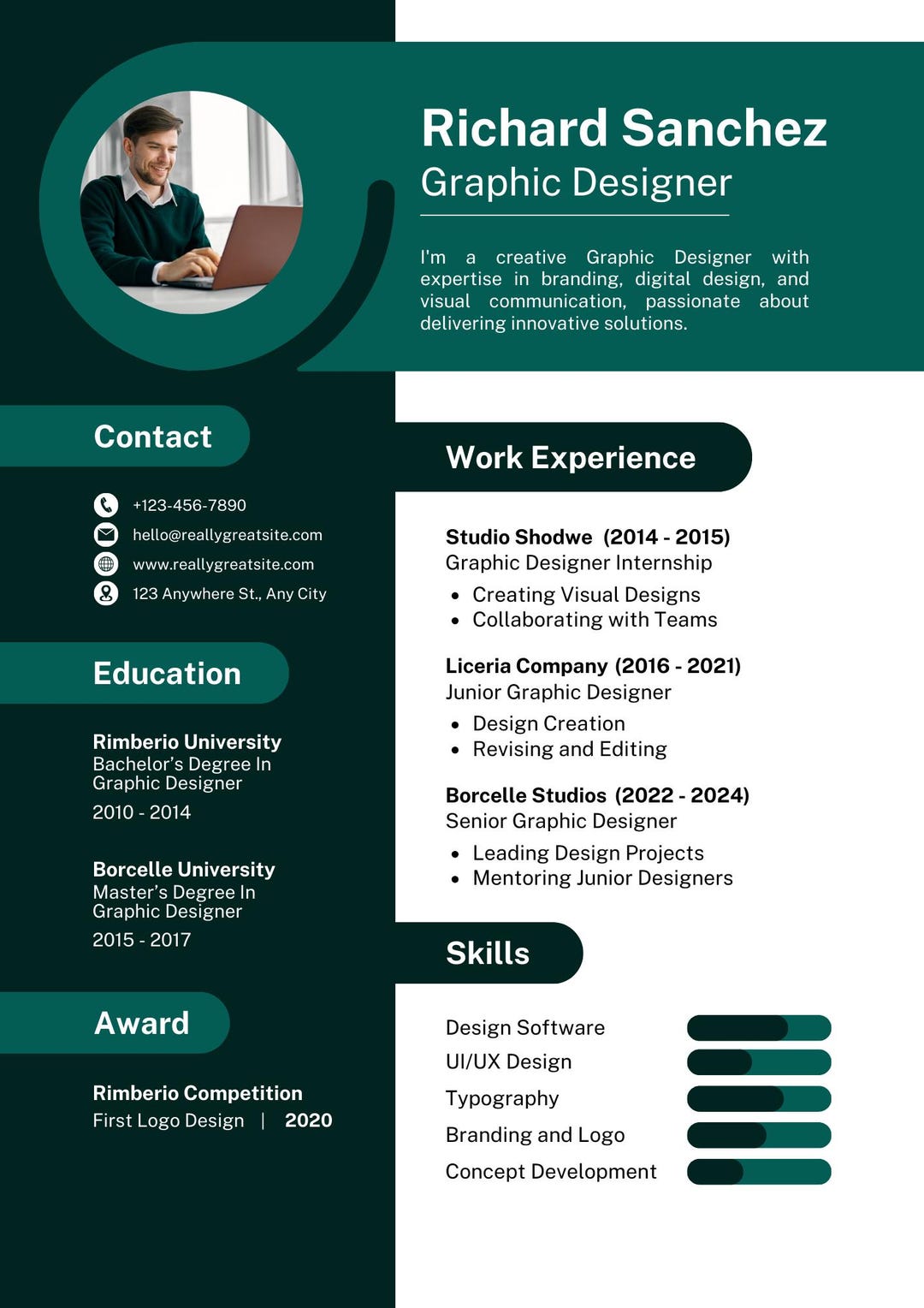 Editable Modern CV TEMPLATE for Microsoft Word Professional Resume ...