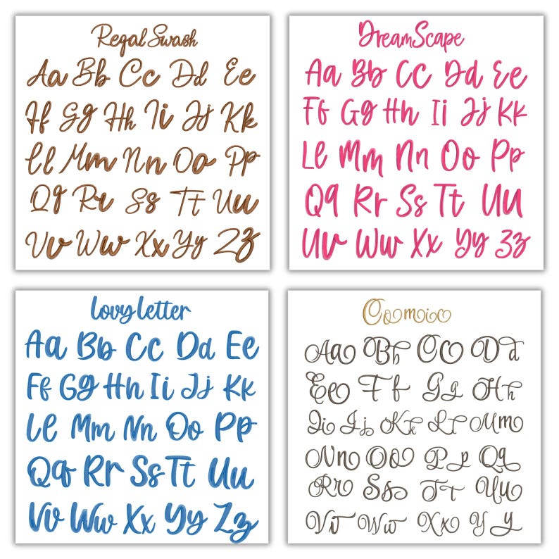 BX Embroidery Fonts Bundle, Machine Embroidery Alphabet Set, Monogram ...
