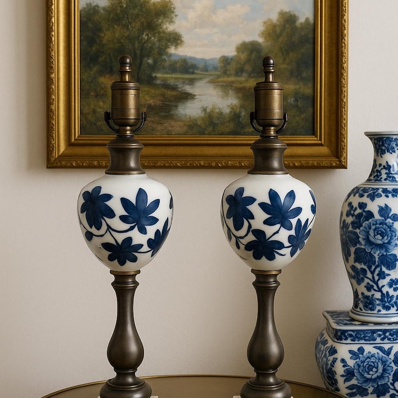 Antique Table Lamps Pairs - Etsy