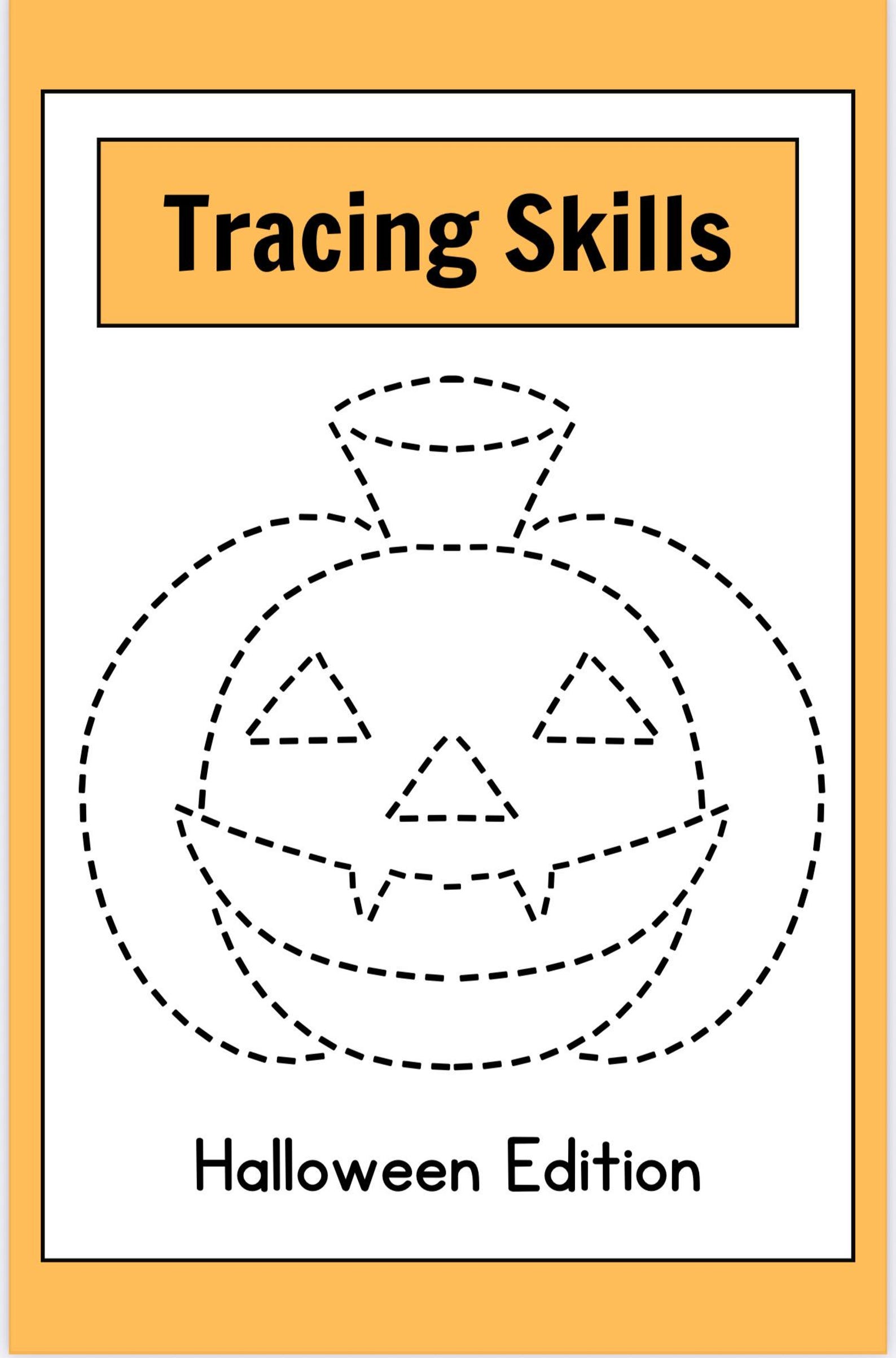 Pumpkin Tracing Coloring Pages for Kids: Halloween Activity (digital ...