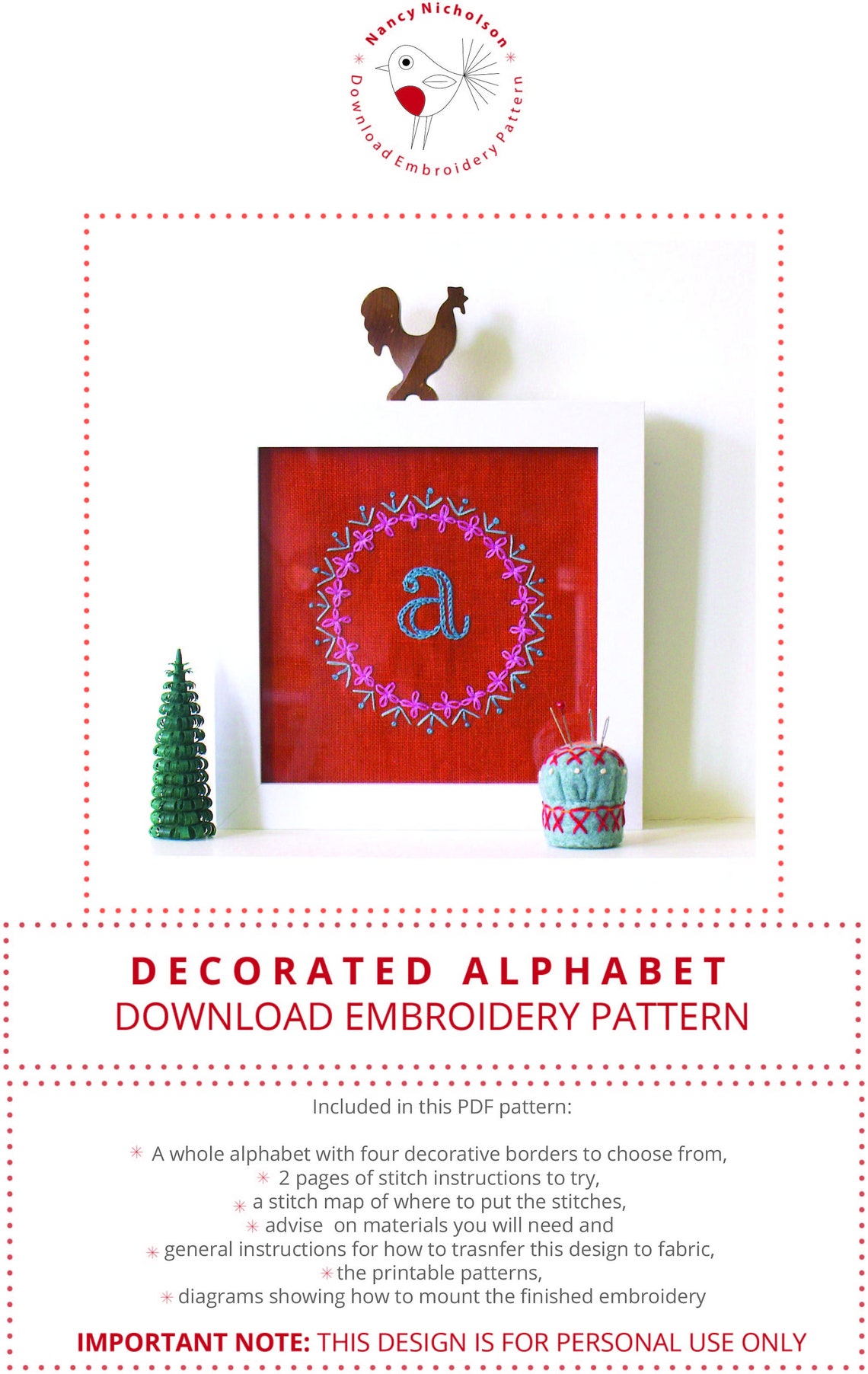 Decorated Alphabet Download Embroidery Pattern - Etsy