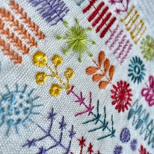 Geometric Floral Embroidery Sample/cushion Cover - Etsy