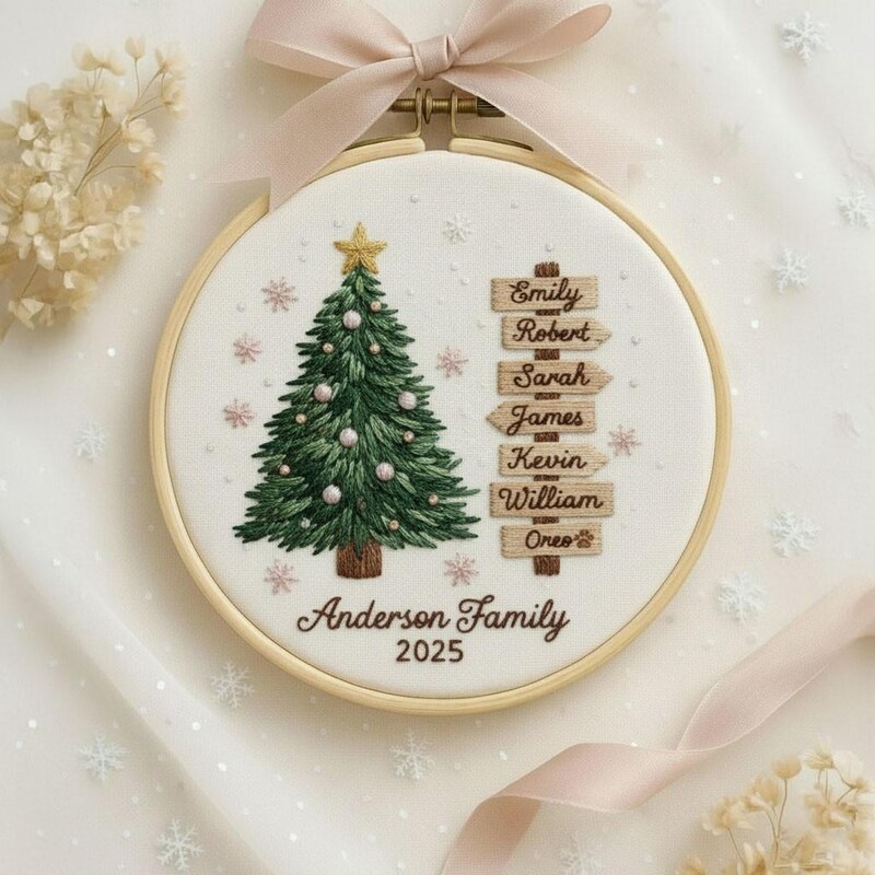 Embroidered Family Tree - Etsy