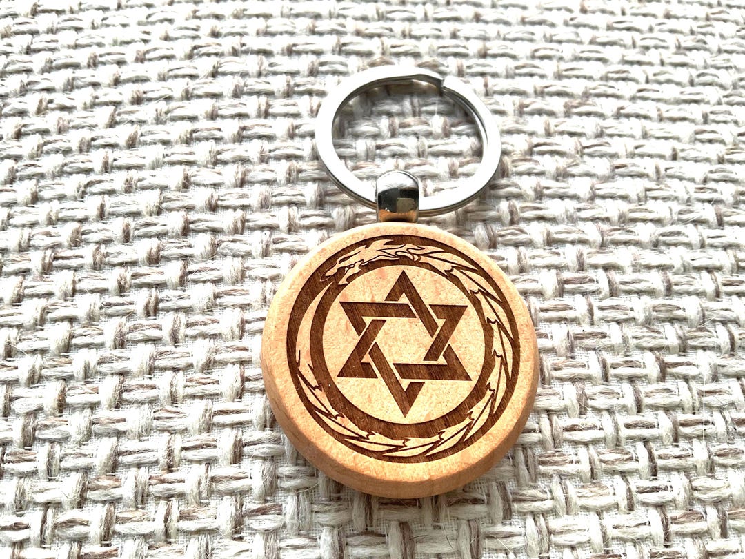 Powerful Amulet Star of David- Wooden Talisman Keychain, Protection ...