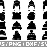 Beanie SVG | Winter Hat Vector, Knit Cap Clipart for Cricut, Ski Hat ...