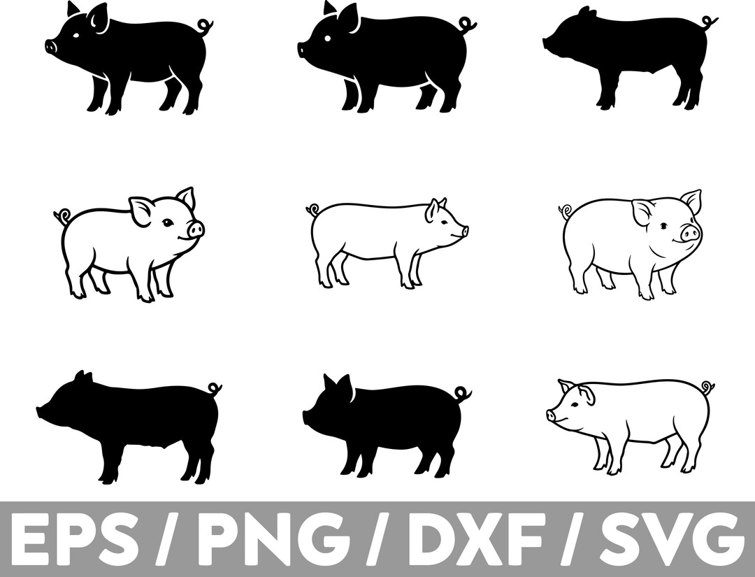 Piglet Icon SVG | Piglet Outline Silhouette | Cute Pig Clipart | Farm ...