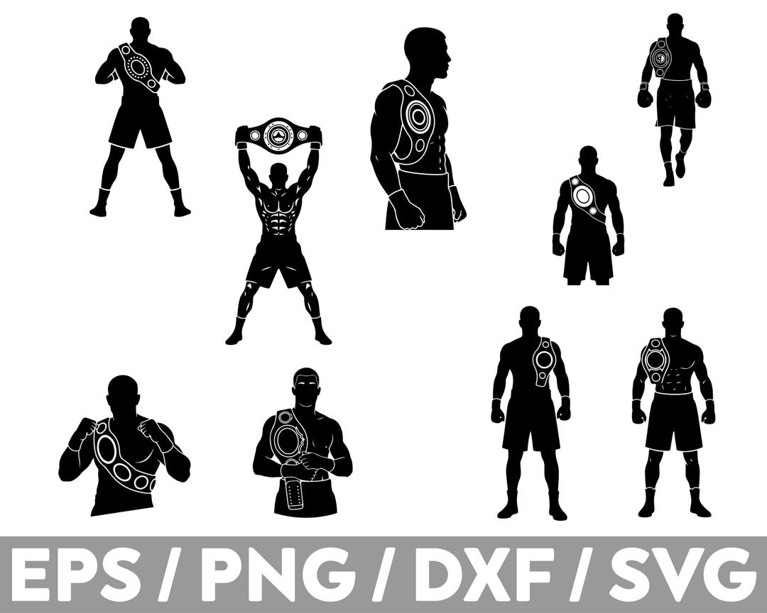 Boxing Champion Silhouette Mega Bundle | Kids Sports SVG Pro Pack PNG ...