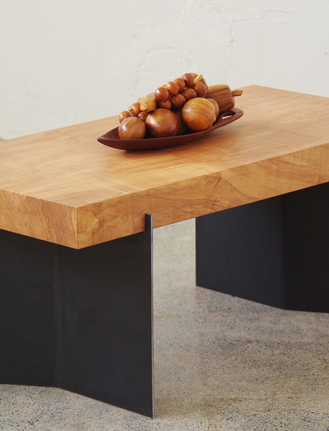 Reclaimed Wood Coffee Table With Custom Plate Steel Folded Fin | Etsy