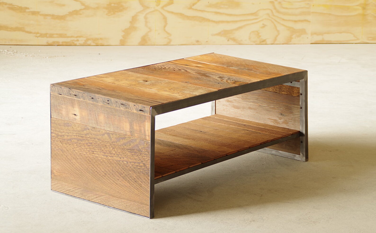 Reclaimed Coffee Table From Urban Salvage Old Growth Wood and Steel ...