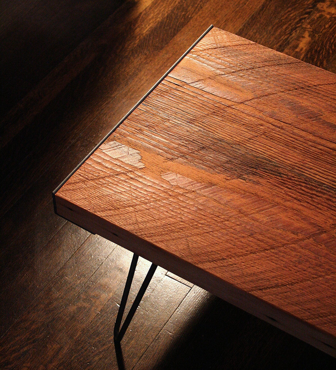 Reclaimed Wood and Metal Coffee Table - Etsy